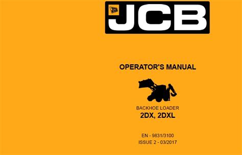 Jcb 2dx 2dxl Backhoe Loader Operators Manual