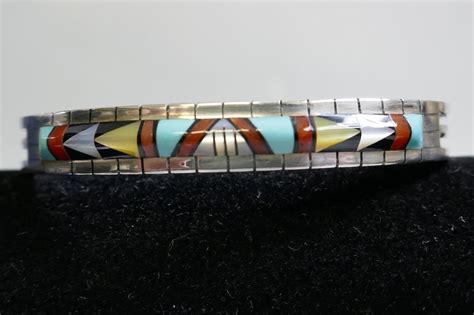 Vintage Southwest Zuni Signed W L Sterling Silver Br Gem