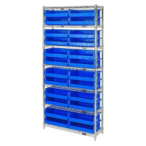 Wire Stackable Bin Organizer Quantum Wr7 245 12 X 36 X 74