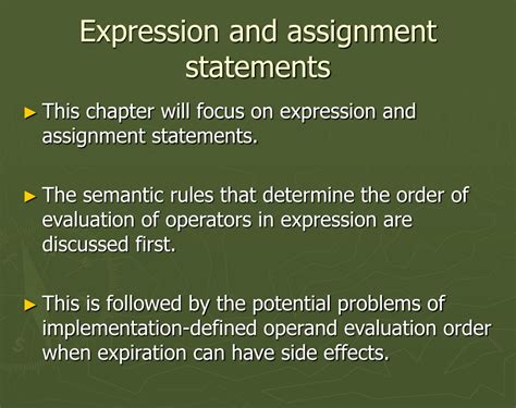 Ppt Chapter 7 Expression And Assignment Statements Powerpoint