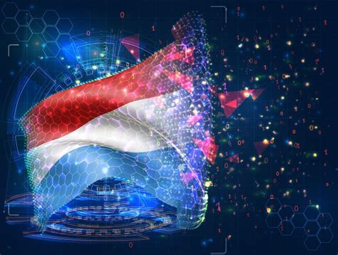 Виртуальный абстрактный 3d объект векторного флага Люксембурга из треугольных многоугольников на