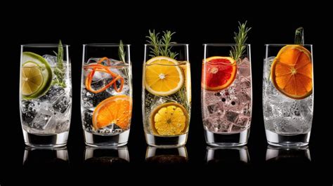 Gin Tonic Longdrink Als Klassischer Cocktail In Verschiedenen Formen