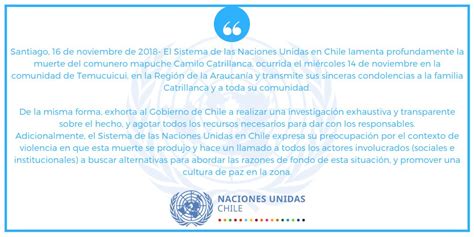 ONU Chile on Twitter Declaración de la ONU en Chile por muerte de Camilo Catrillanca La ONU