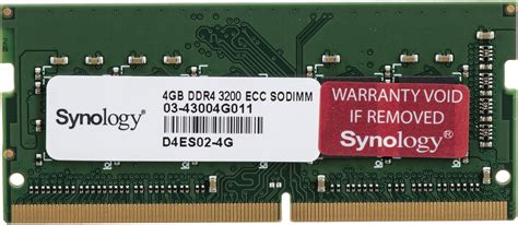 Synology 4gb Ddr4 So Dimm Ecc Memory Module 4gb Capacity 3200 Mhz