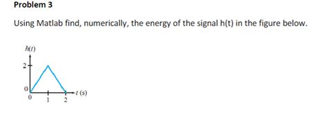 Solved Using Matlab Find Numerically The Energy Of The