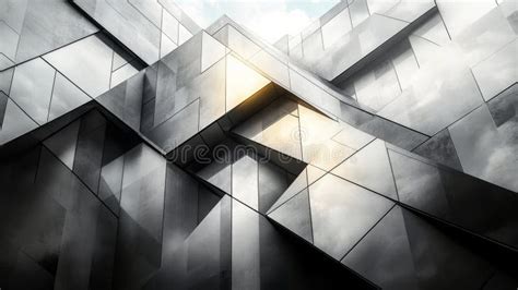 Geometric Architectural Design Abstract Combining Angles And Lines With Dramatic Lighting