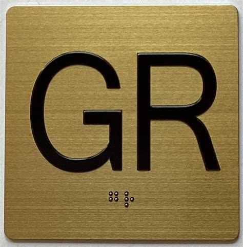 Gr Elevator Jamb Plate Sign With Braille And Raised Number Elevator