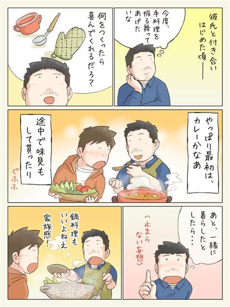 同棲and同性の彼氏との日常を描くエッセイ漫画 『彼氏に振る舞いた なか さんのマンガ ツイコミ仮