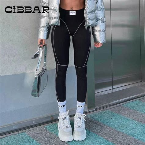 Cibbar 여성용 요가 레깅스 피트니스 운동 패션 펜슬 바지 푸시 업 조깅 바이커 패치워크 하이 웨이스트 카프리