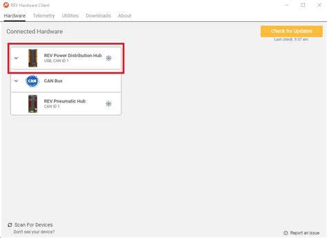 updating a power distribution hub rev robotics documentation