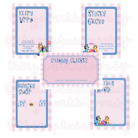 Custom Party Favors Keepy Uppy Bluey Printable Game Bluey Etsy