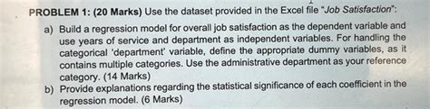 problem 1 20 marks use the dataset provided in
