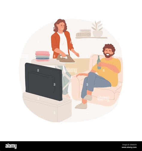 Lazy Father Isolated Cartoon Vector Illustration Lazy Man Laying On A
