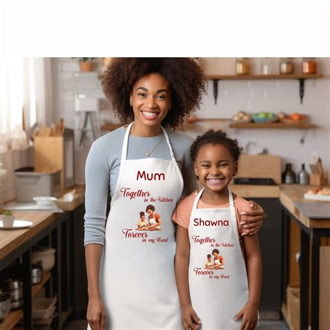 Mothers Day Heart Apron Custom Apron Mum And Daughter Apron