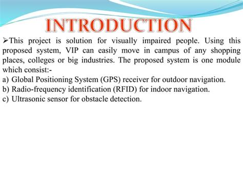 Blind Navigation System Pptx Computer Peripherals Computing