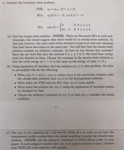 Solved 3 Consider The Boundary Value Problem Pde Ut
