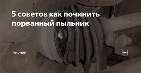 5 советов как починить порванный пыльник Автомир Дзен