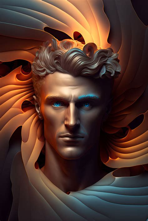In Stock Going Soon Digital Art Abstract Greek God Portrait