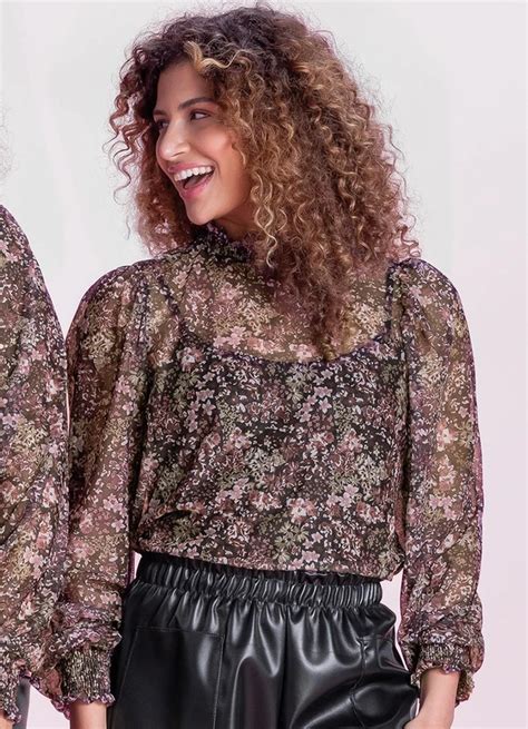 Blusa Feminina Em Tule Preto Marialicia