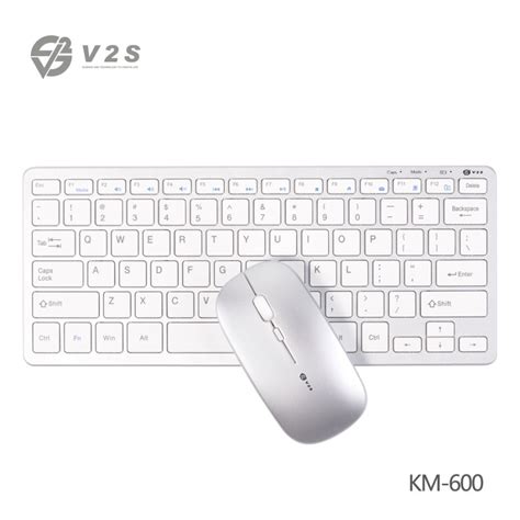 V2s Km600 Portable Mini 2 4ghz Wireless Keyboard Mouse Combo Slim Built In Rechargeable Battery