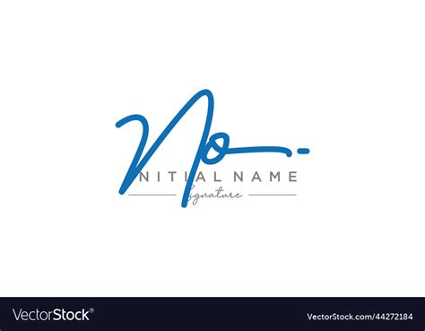 Initial No Signature Logo Template Hand Drawn Vector Image