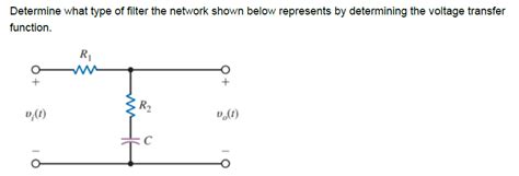 Solved Determine What Type Of Filter The Network Shown Below
