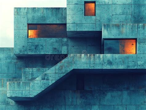 Striking Architecture Showcases Mix Of Raw Concrete And Angular Forms Illuminated Windows