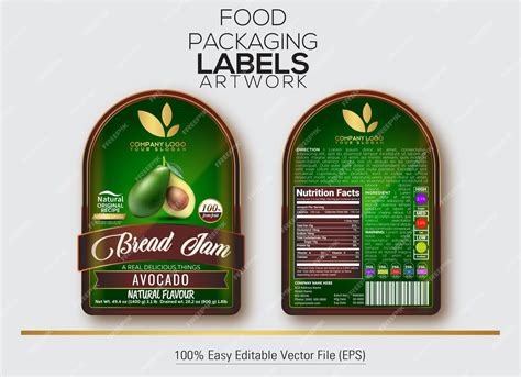 Premium Vector Food Packaging Artwork Jam Label With Avocado