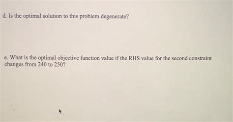 Solved Solve The Following Lp Model By Analytic Solver For