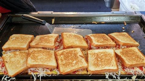 Myeongdong Hamburger Toast Seoul Korea Korean Street Food In