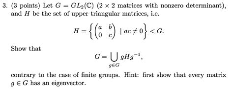 Solved Points Let Matrices With Nonzero Determinant Chegg