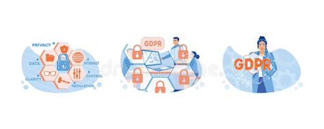 Man With Laptop Set General Data Protection Processing Of Personal