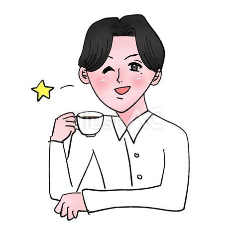コーヒーを飲む男性イラスト No 25023747｜無料イラスト・フリー素材なら「イラストac」