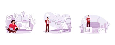 Premium Vector Analyze Reports With Digital Augmented Reality Graphic Technology Businessman