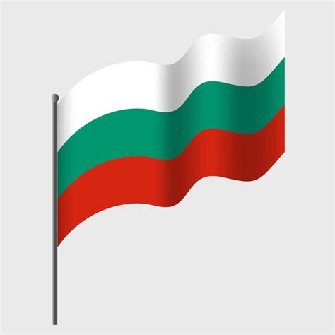 Vector bandeira da bulgária bandeira acenada da bulgária ícone do