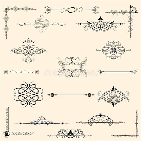 Esquinas De Los Elementos Del Diseño Del Vintage Ilustración Del Vector
