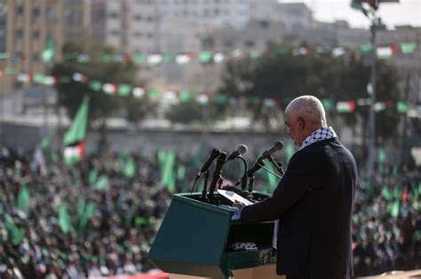 قائد حماس يحيى السنوار خلال كلمته في الانطلاقة الـ35 فلسطين أون لاين
