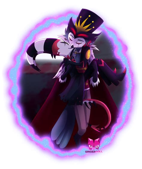Blitzo And Stolas Kiss Fanart Gd By Ginger Doll Art On Deviantart