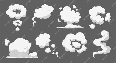 Premium Vector Cartoon Smoke Cloud Comic Stem Effect Vector Fog