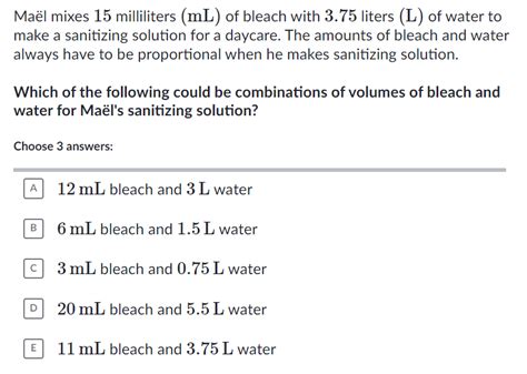 Mal Mixes Milliliters Ml Of Bleach With Studyx