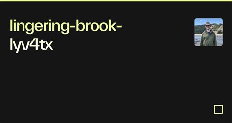 Lingering Brook Lyv4tx Codesandbox