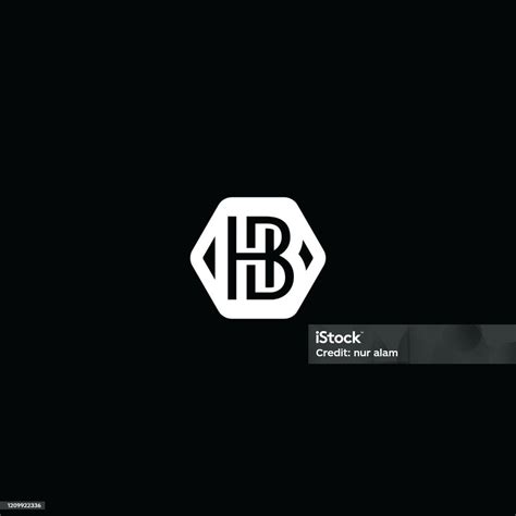 우아한 이니셜 Hb 또는 Bh 문자 로고 모노그램 크리에이티브 링크 두 심볼 H와 B 복고풍 디자인 Elemen 남성상에 대한