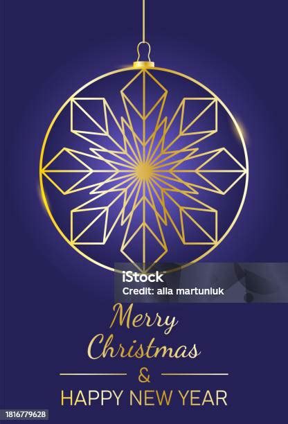 파란색 배경에 황금 크리스마스 공의 벡터 일러스트 레이 션 크리스마스 장식과 편지 메리 크리스마스와 새해 복 많이 받으세요 템플릿 커버 인사말 카드 포스터 전단지 0명에