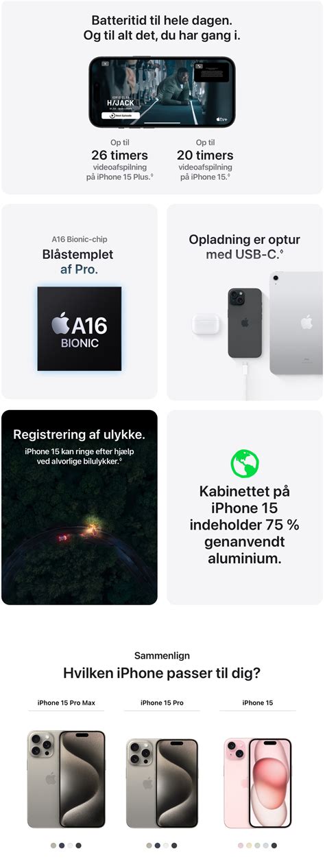 Apple IPhone 15 128 GB Sort POWER Dk