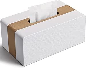 KINGFOM Rectangular PU Leather Facial Tissue Box Napkin Holder For Home