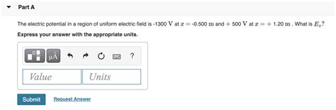 Solved The Electric Potential In A Region Of Uniform
