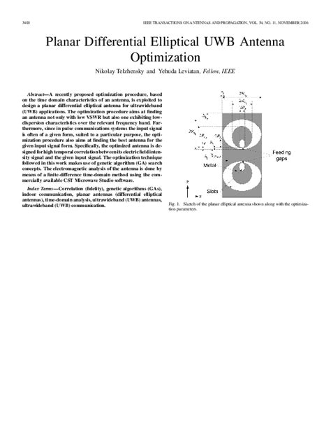 Pdf Optimizing Uwb Antenna Using Ga Techniques