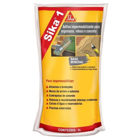 Impermeabilizante Para Argamassa Sika Litro em Promoção na Americanas