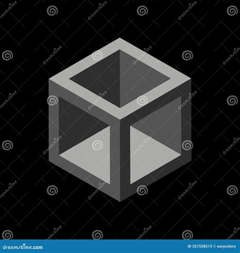 Abstract Isometric Cube Logo On Black Background Stock Illustration Illustration Of Minimalist