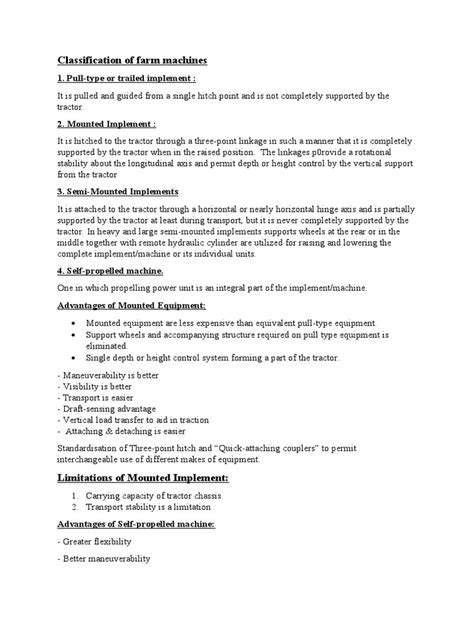 Classification Of Farm Machines Pdf Tractor Machines Classification Of Farm Machines Pdf Tractor Machines